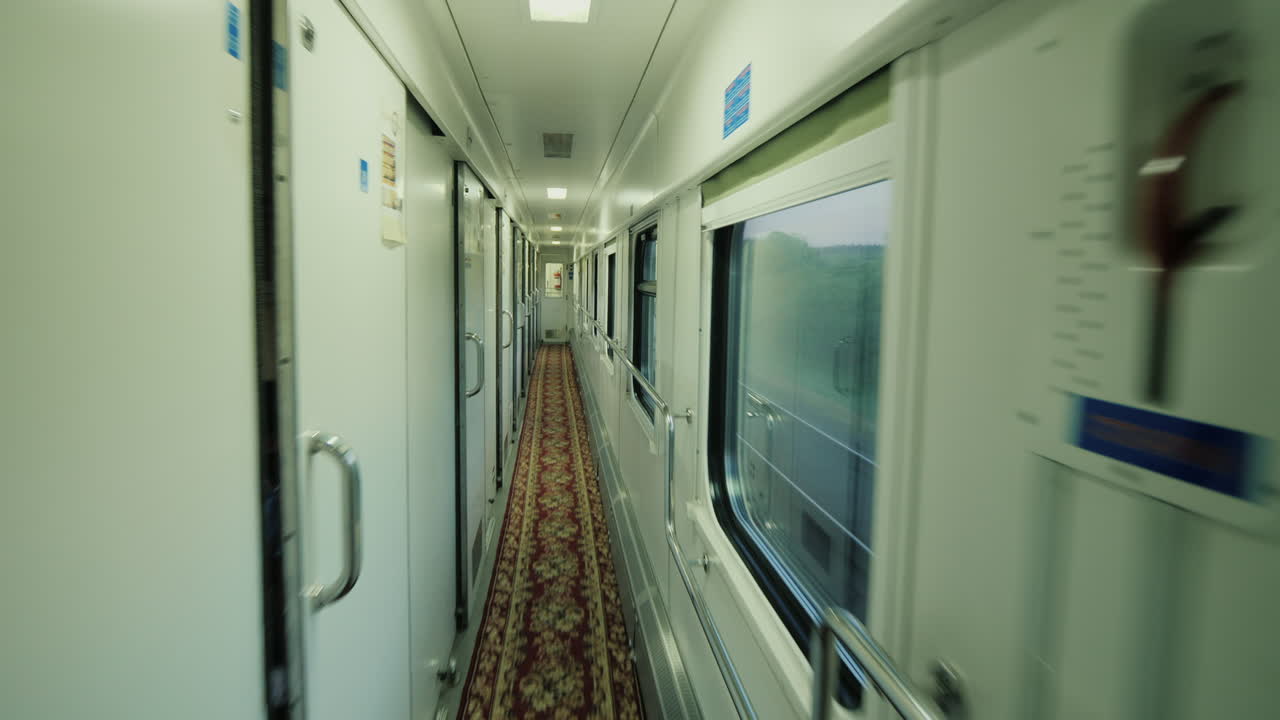Premium stock video - Inside the passenger railway car 1
