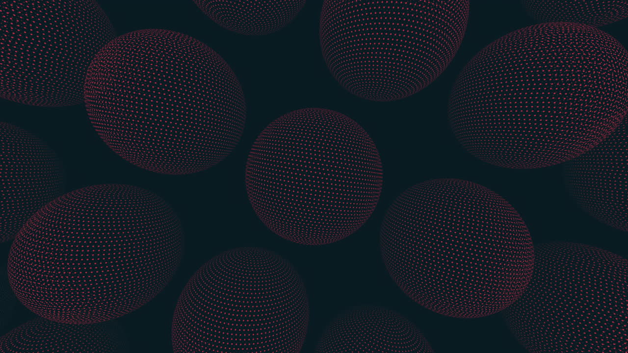 Premium stock video - Abstract and futuristic spheres pattern with neon color