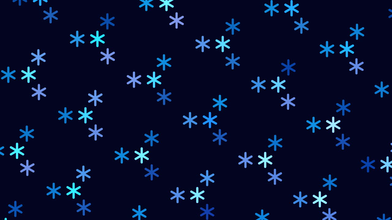 Premium stock video - Abstract neon snowflakes pattern