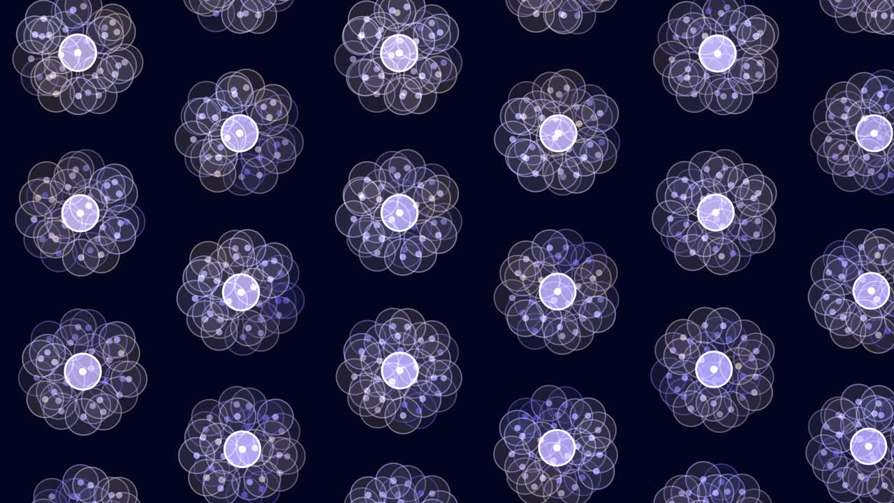 Premium stock video - Abstract neon futuristic flowers pattern