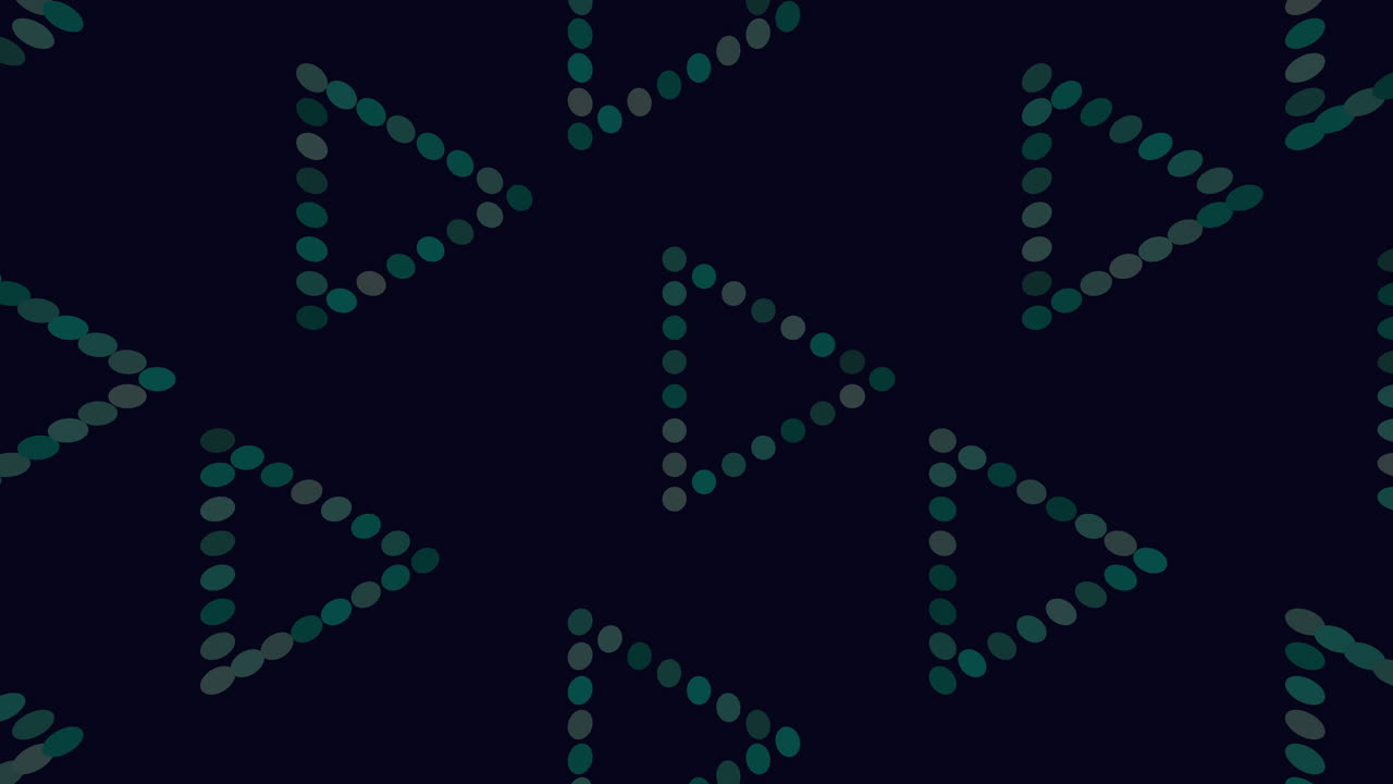 Premium stock video - Triangles pattern with neon dots on blue gradient