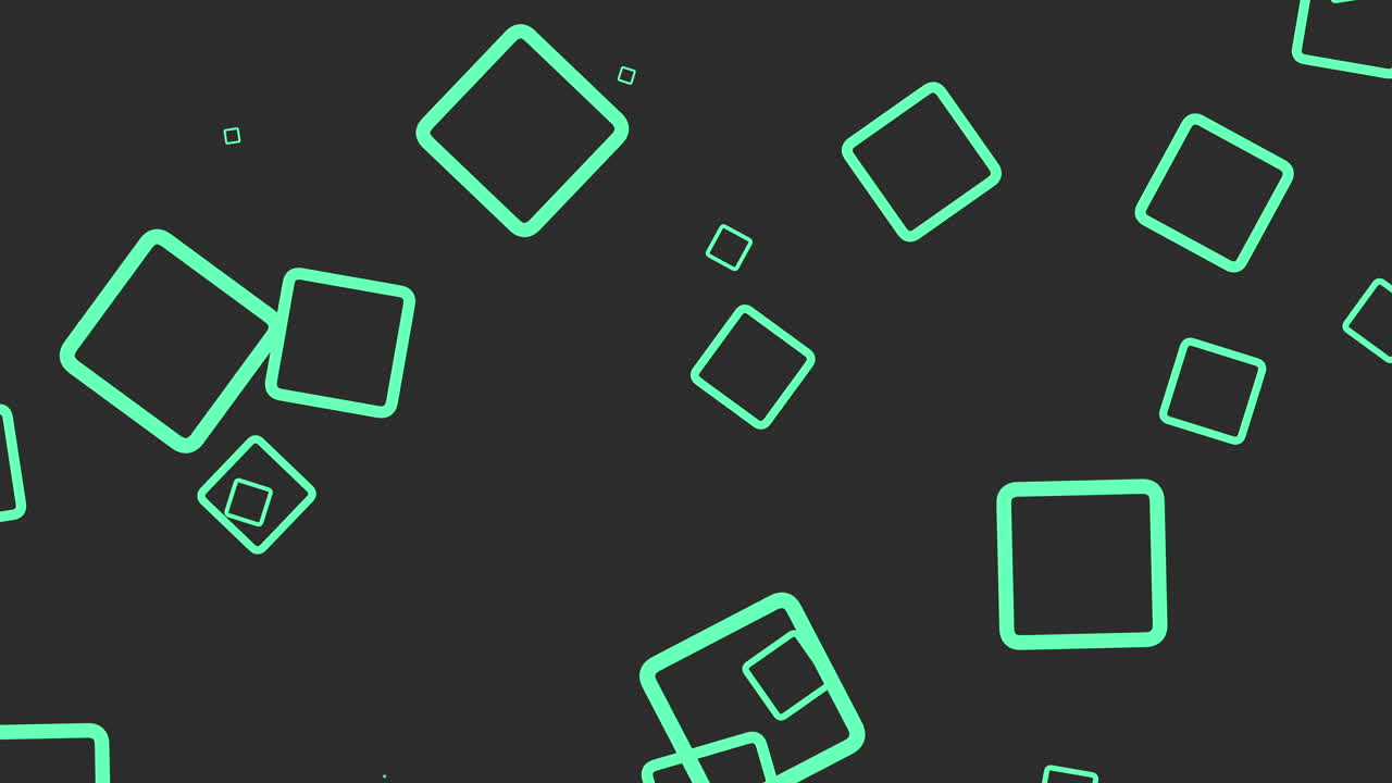 Premium stock video - Fly green squares geometric shapes
