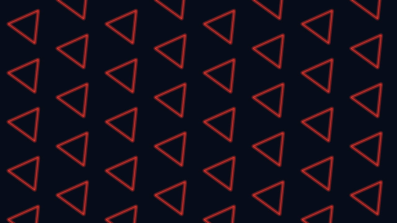 Premium stock video - Rainbow triangles pattern in dark space