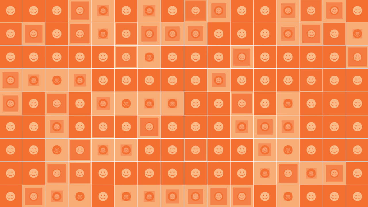 Premium stock video - Social smile network icons pattern on orange ...
