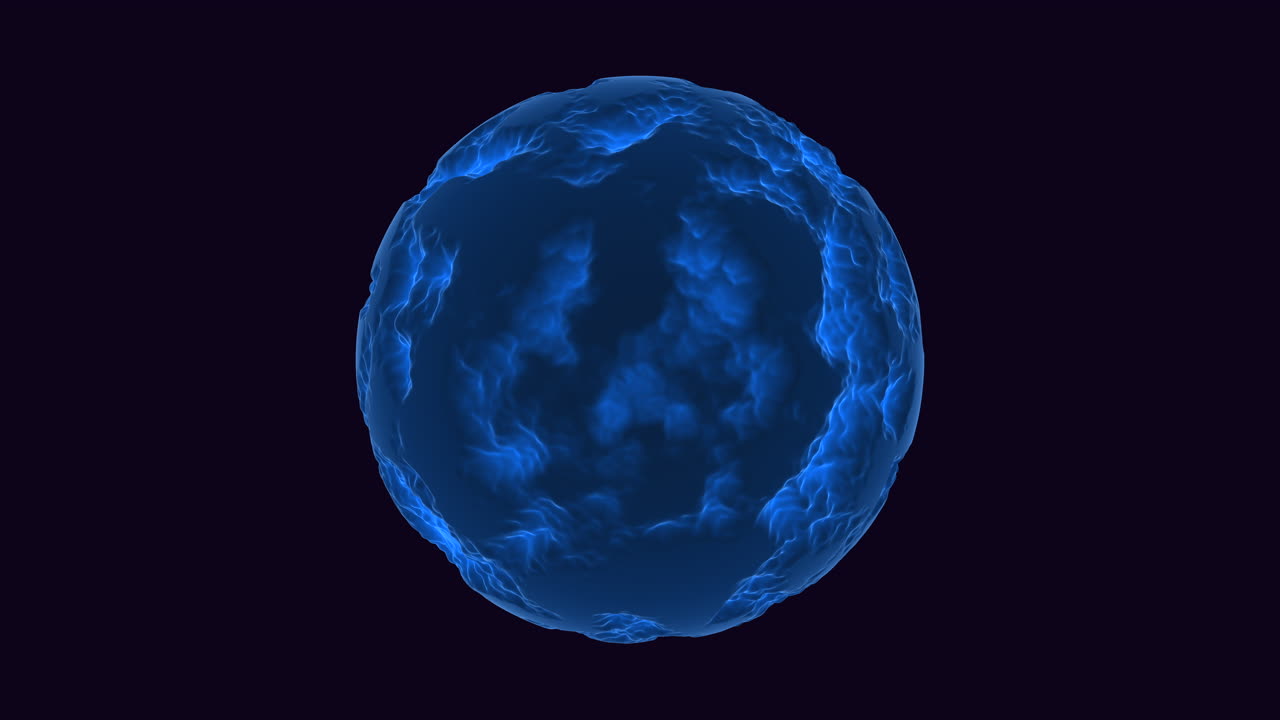 Premium stock video - Metallic, futuristic and psychedelic blue sphere ...