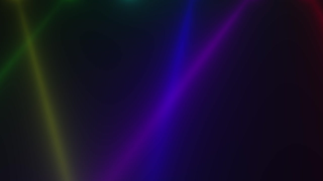 Premium stock video - Glowing rainbow spotlight beams on black gradient
