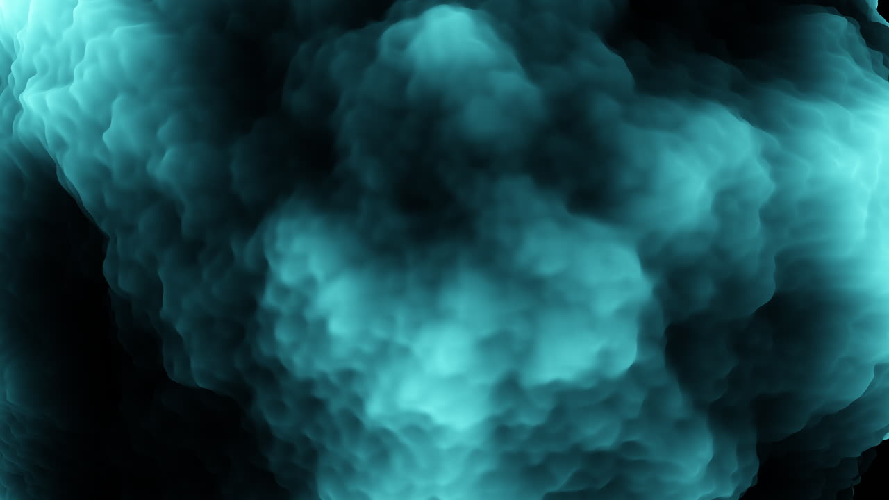 Premium stock video - Flowing mystical and deep green cloud on dark space
