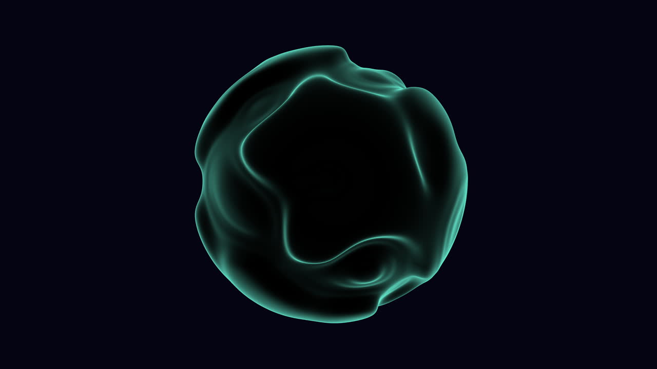 Premium stock video - Futuristic and abstract liquid sphere on dark space