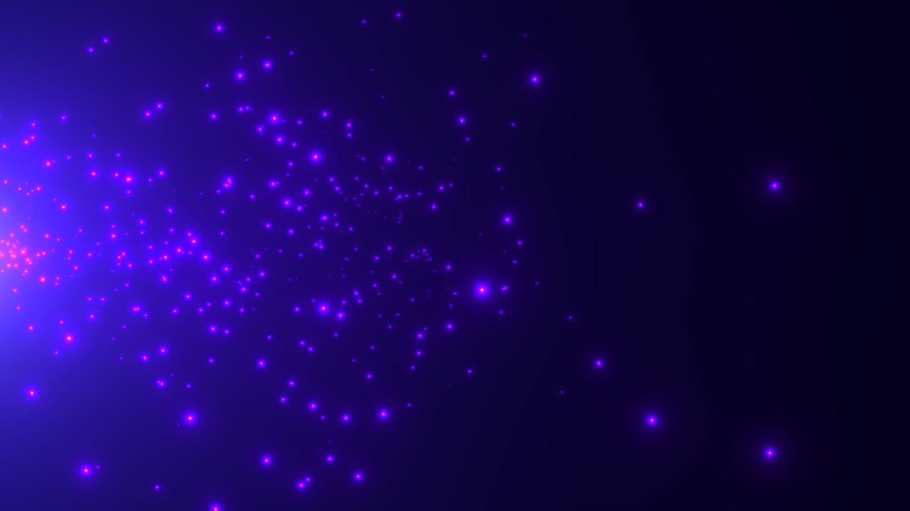 Vídeo Premium - Vuelan estrellas moradas y brillan en la galaxia ...