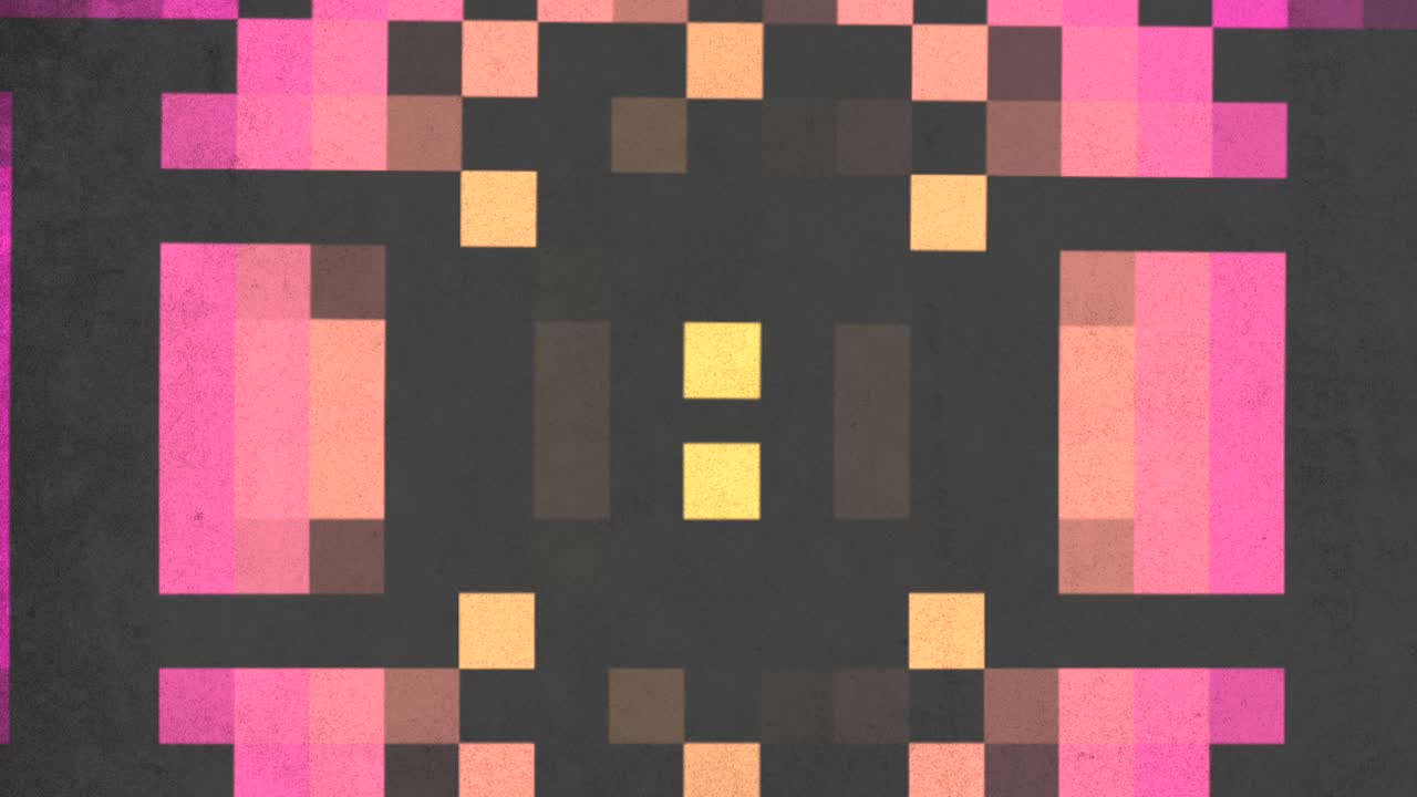 Premium stock video - 8 bit pattern with colorful pixels