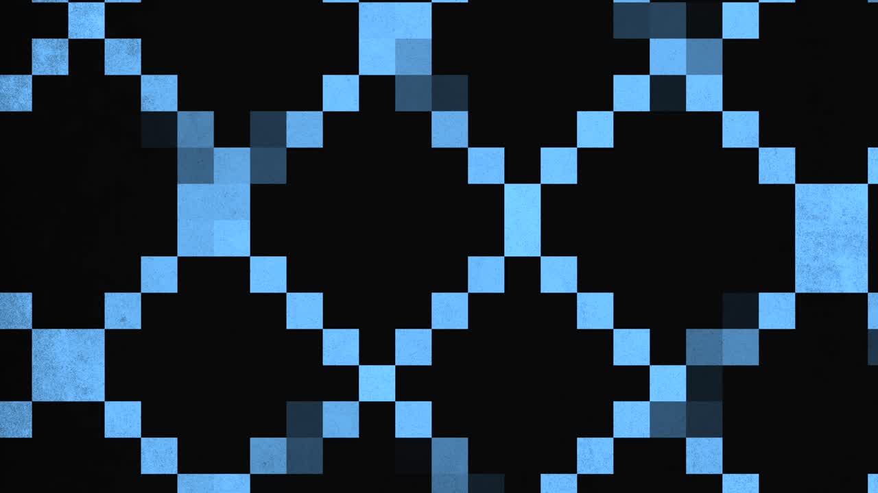 Premium stock video - 8 bit pattern with blue squares