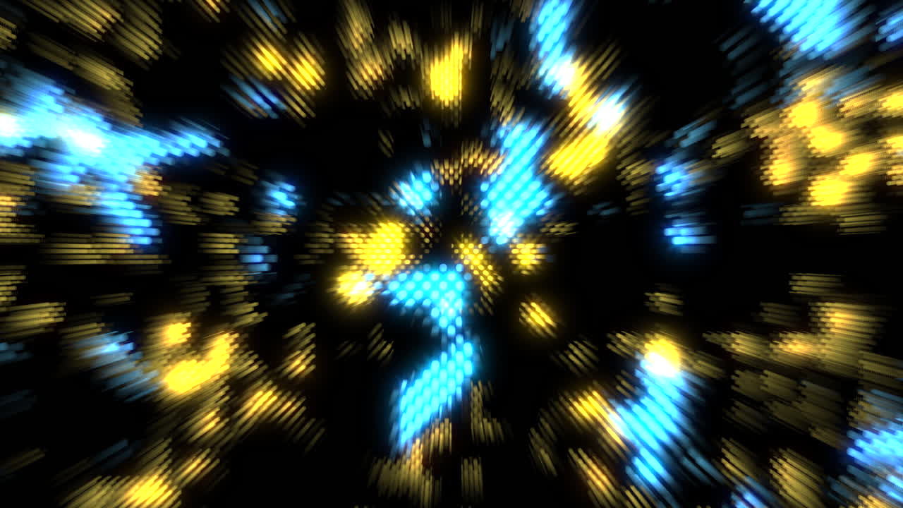 Premium stock video - Digital geometric dots with glitch on computer screen