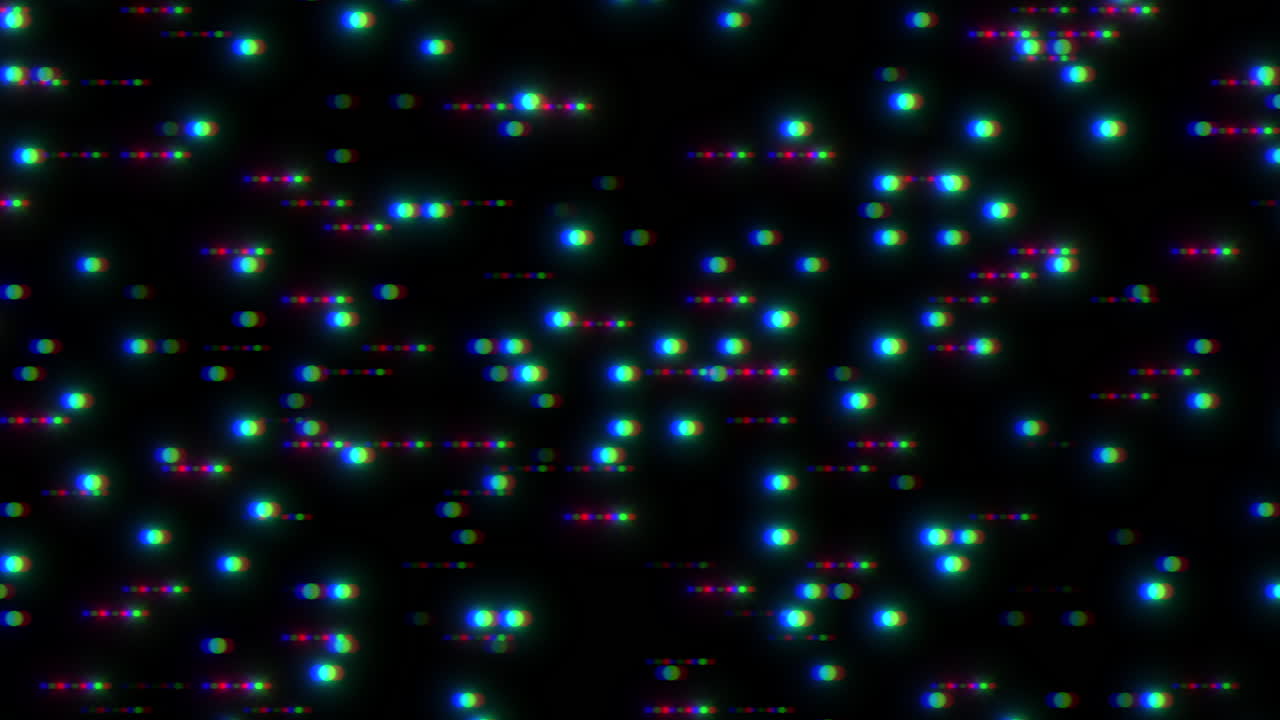 Premium stock video - Rainbow digital dots on black screen