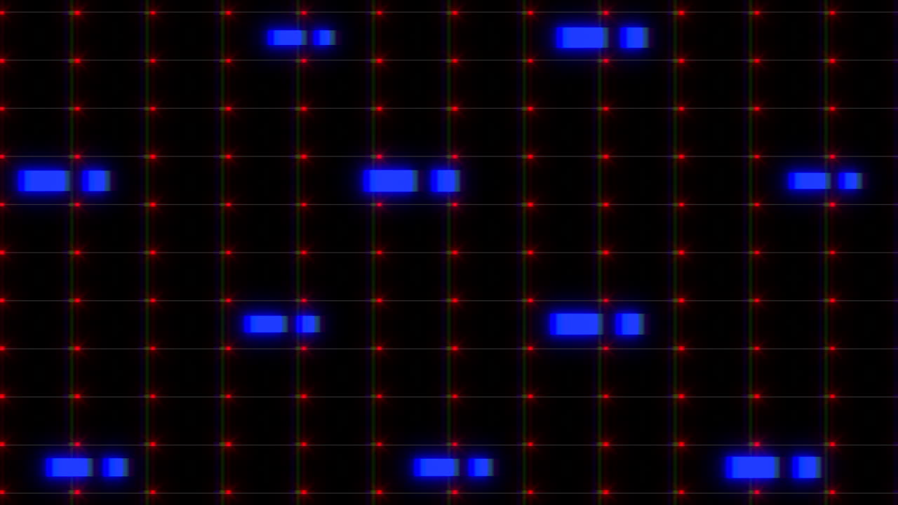 Premium stock video - Rainbow digital dots and sqaures with glitch on ...