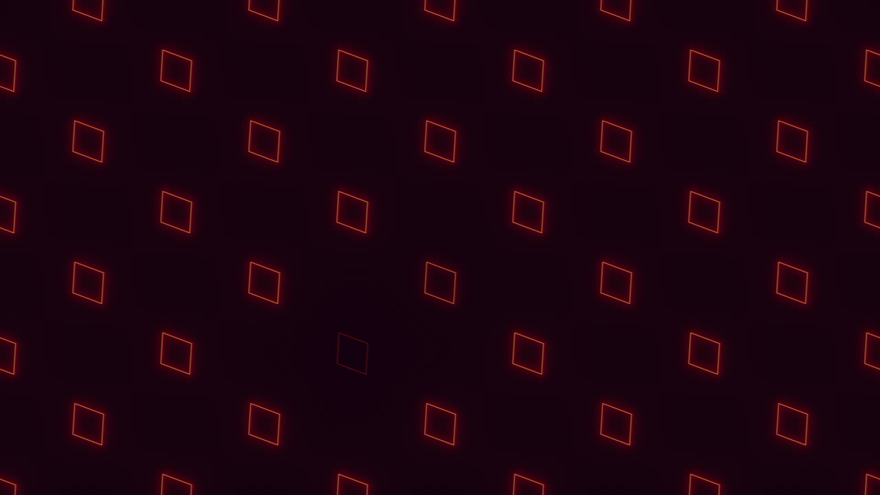 Premium stock video - Neon red diamonds pattern with pulse effect