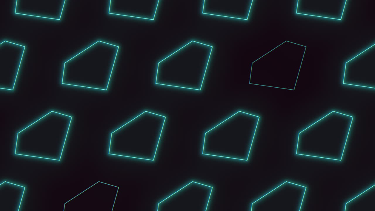 Premium stock video - Blue neon diamonds pattern in retro style