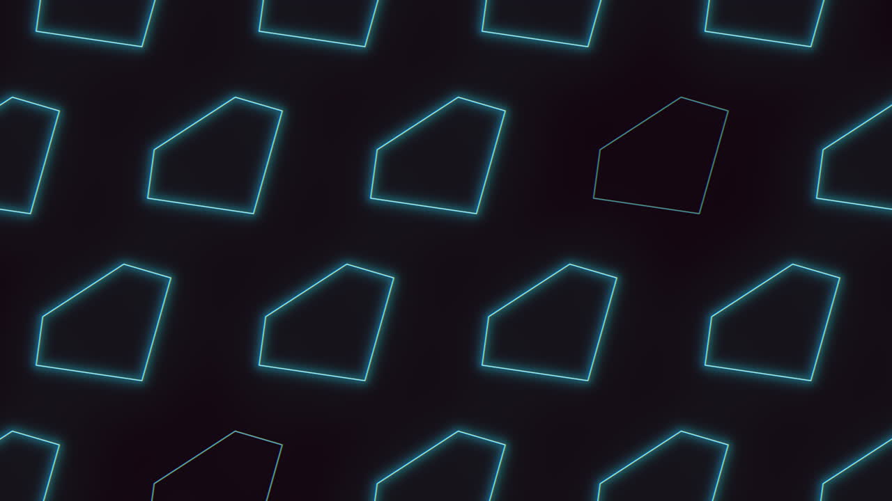 Premium stock video - Blue diamond pattern with neon light