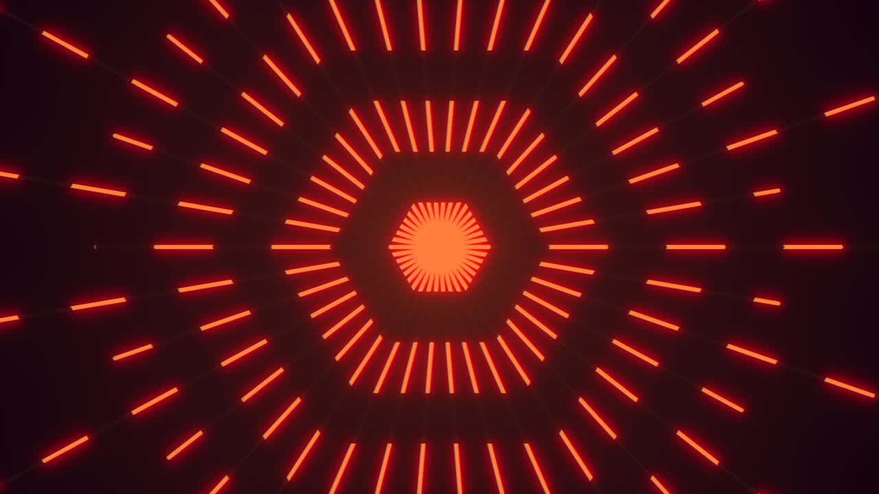 Premium stock video - Neon red led light geometric lines