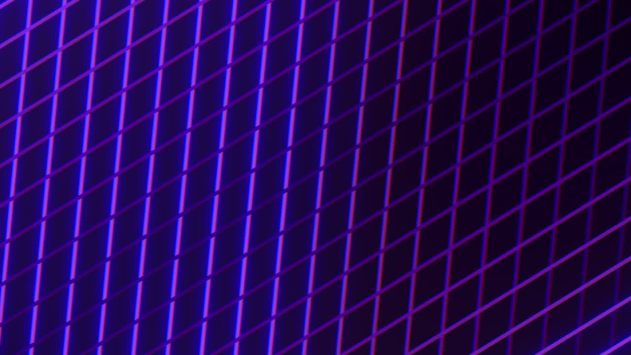 Premium stock video - Geometric lines grid with blue neon color