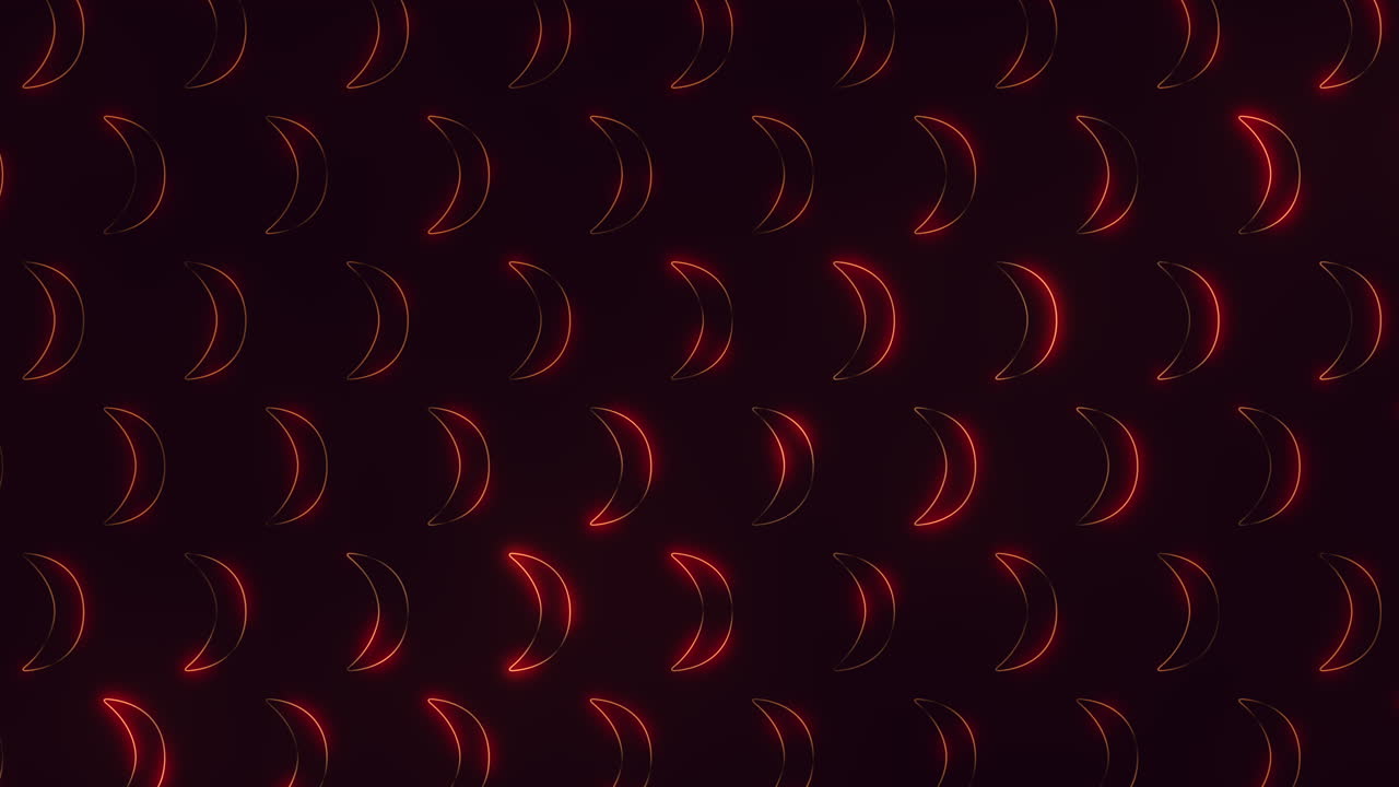 Premium stock video - Neon red light geometric shapes