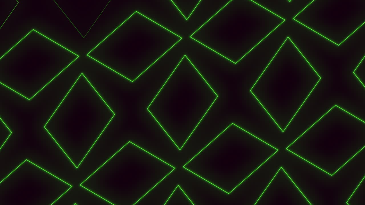 Premium stock video - Abstract neon and laser green hexagons pattern