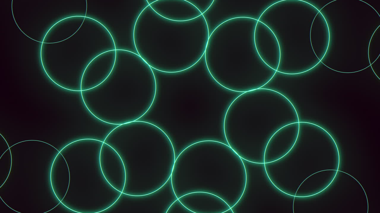 Premium stock video - Abstract neon and laser green circles pattern