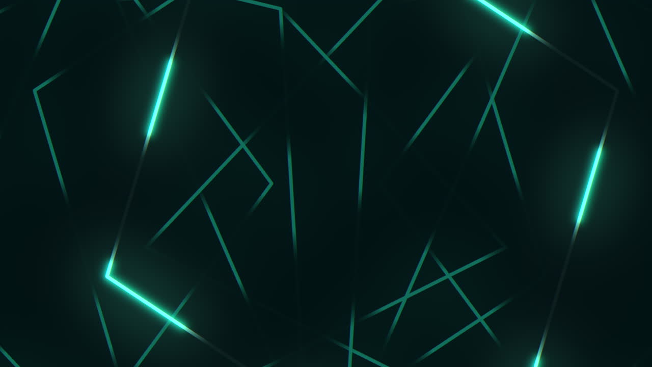 Premium stock video - Green laser and neon lines pattern on black gradient