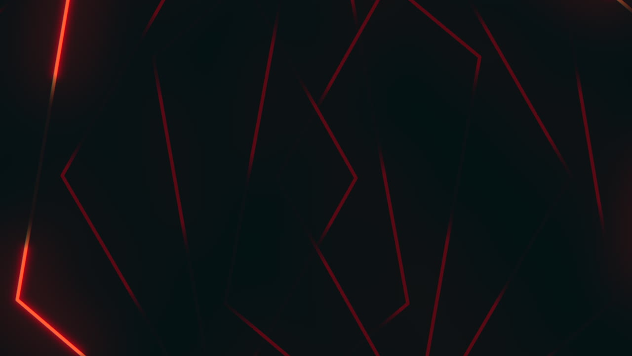 Premium stock video - Red laser and neon lines pattern on black gradient