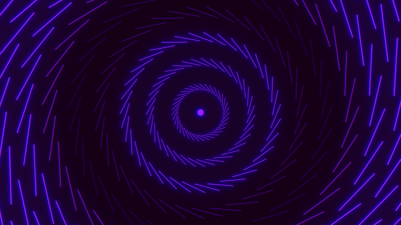 Premium stock video - Purple spiral neon lines in vertigo
