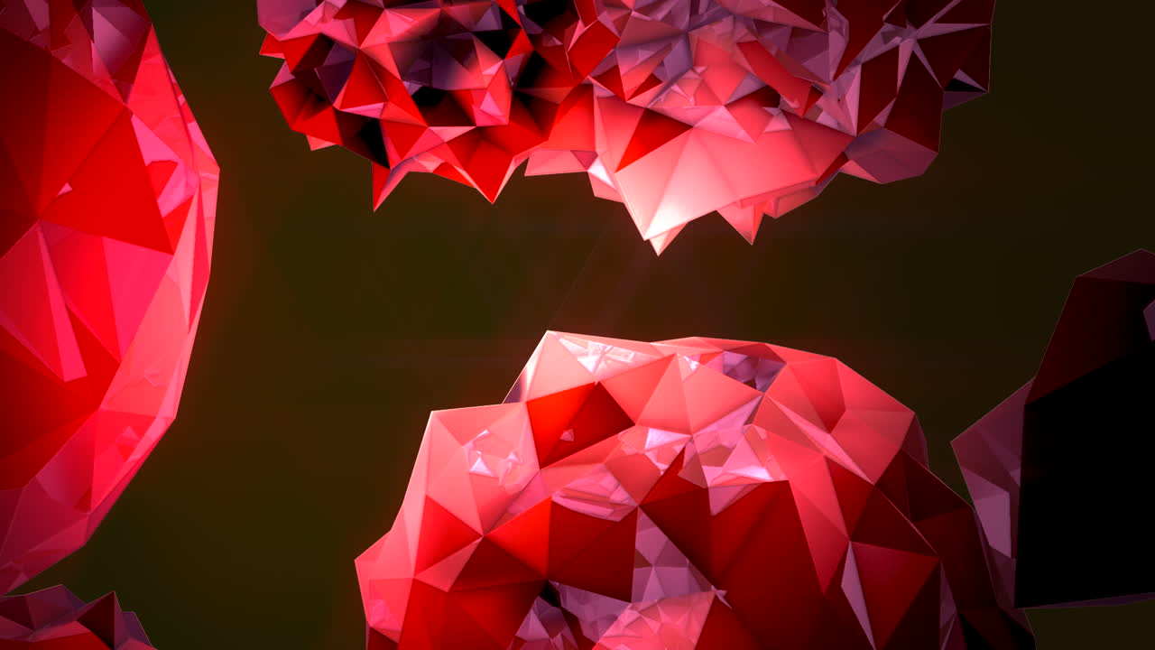 Premium stock video - Futuristic red liquid orb and triangles on dark ...