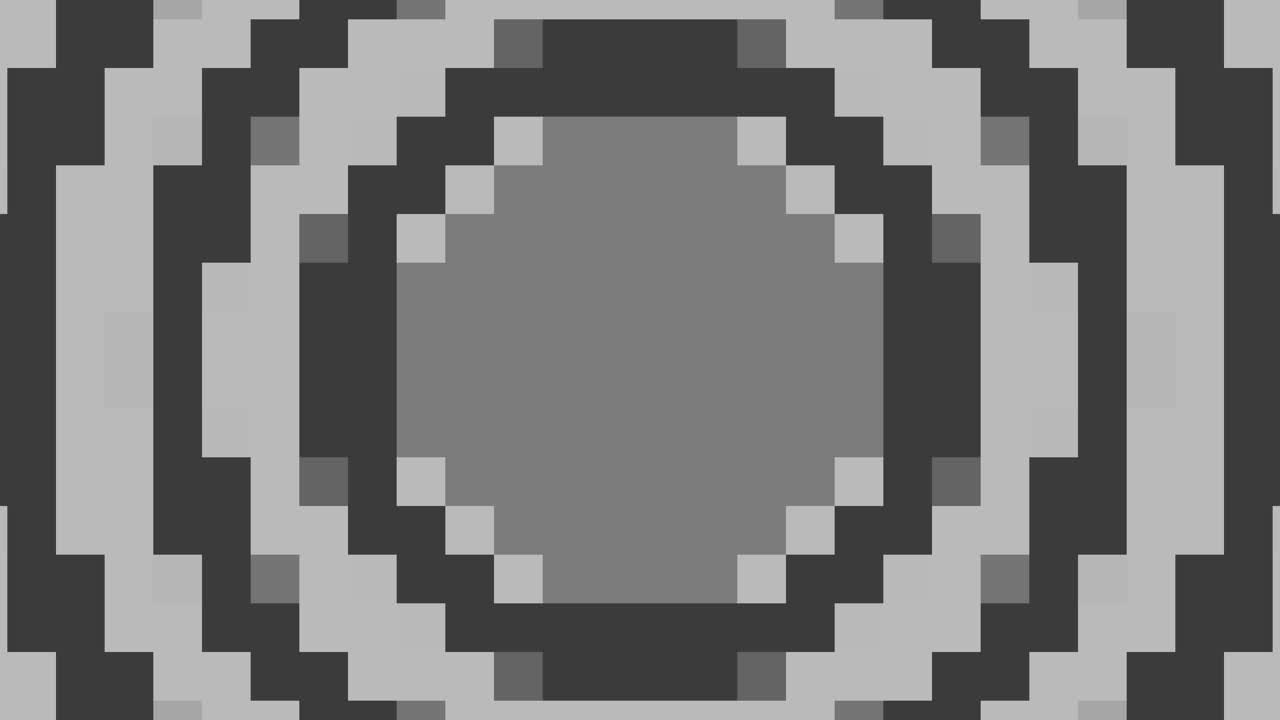 Premium stock video - 8 bit spiral with black and white pixels