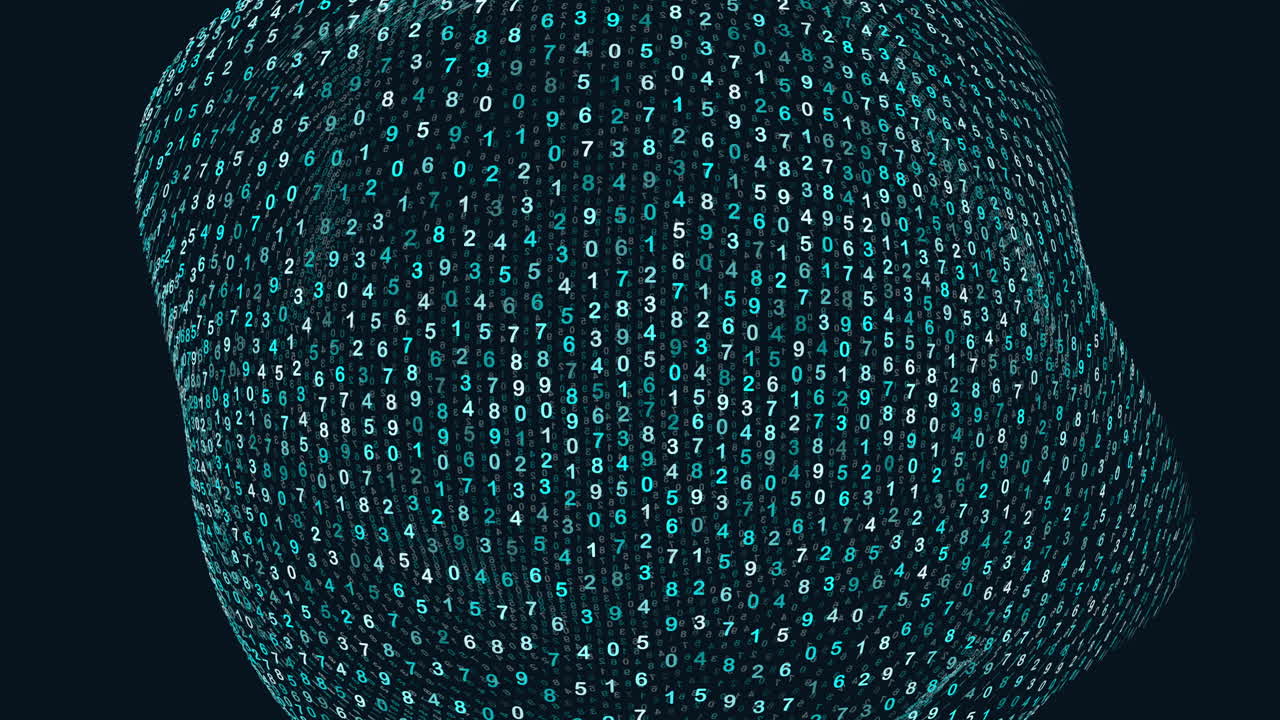 Premium stock video - Matrix pattern with numbers on black space