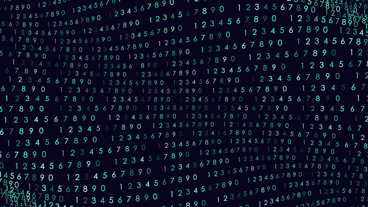 Premium stock video - Matrix pattern with numbers on black space