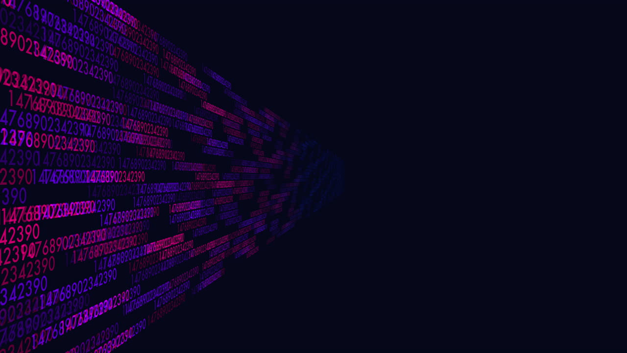 Premium stock video - Matrix pattern with numbers on black space