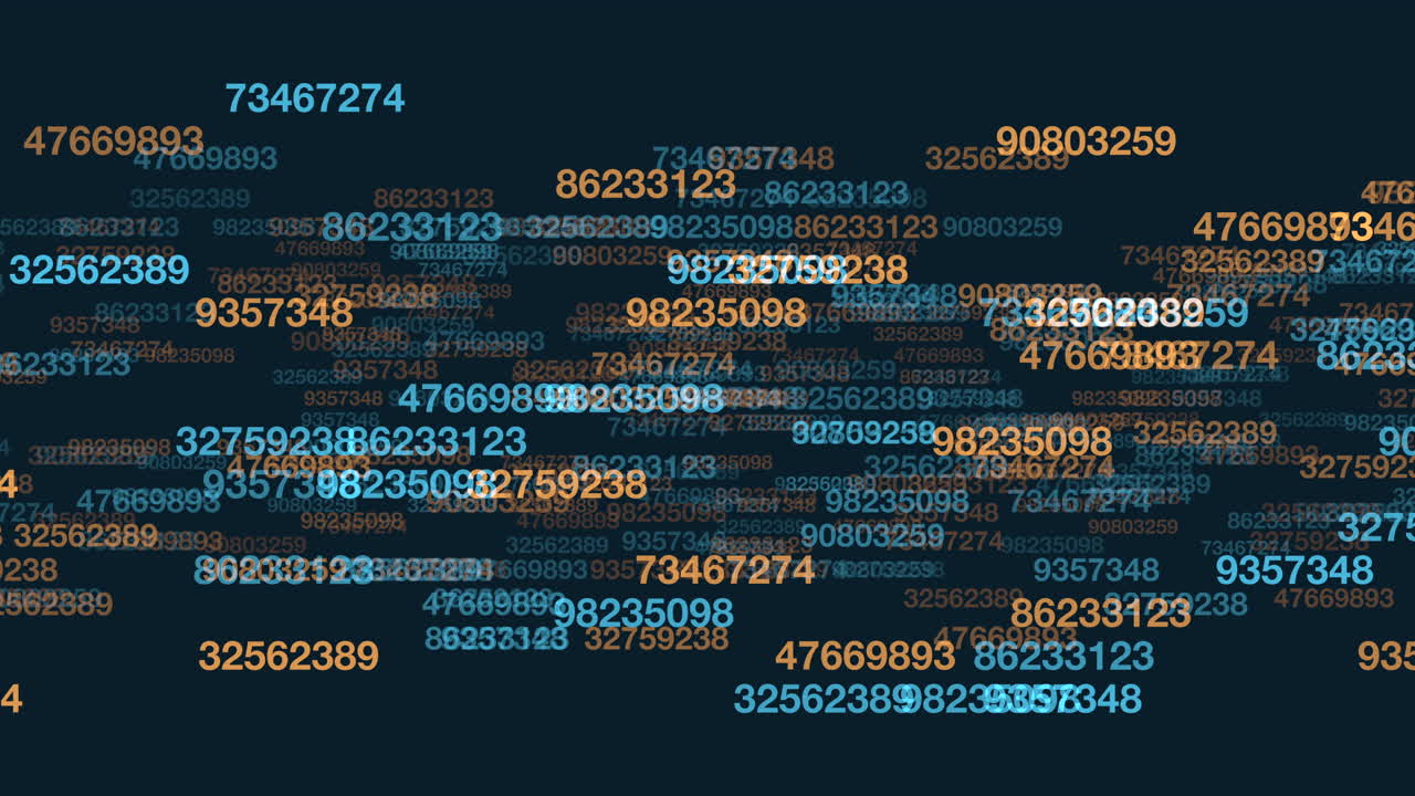 Premium stock video - Matrix pattern with numbers on black space