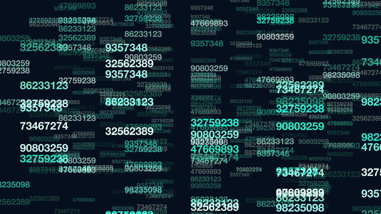 Premium stock video - Matrix pattern with numbers on black space
