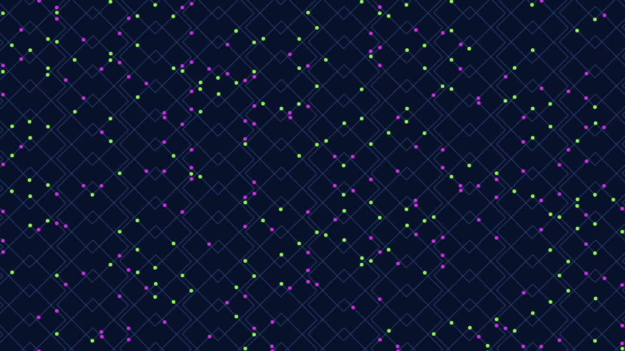 Premium stock video - Blue squares pattern with neon dots