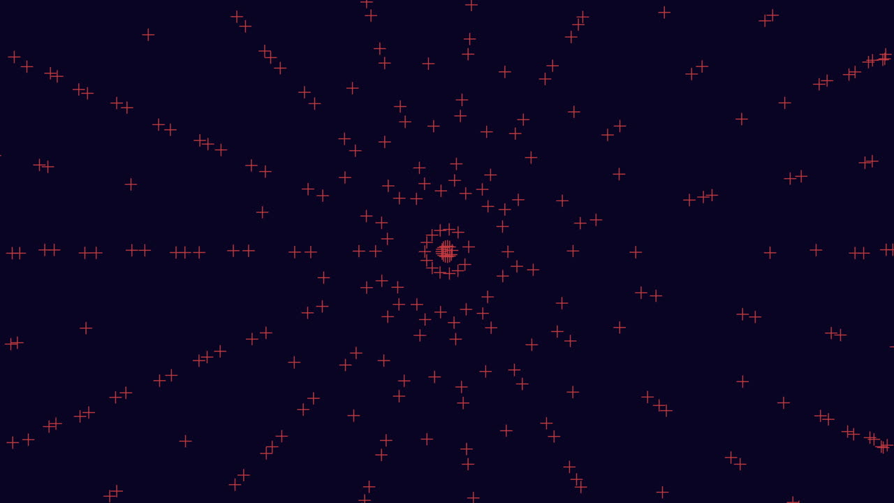 Premium stock video - Neon confetti and crosses pattern