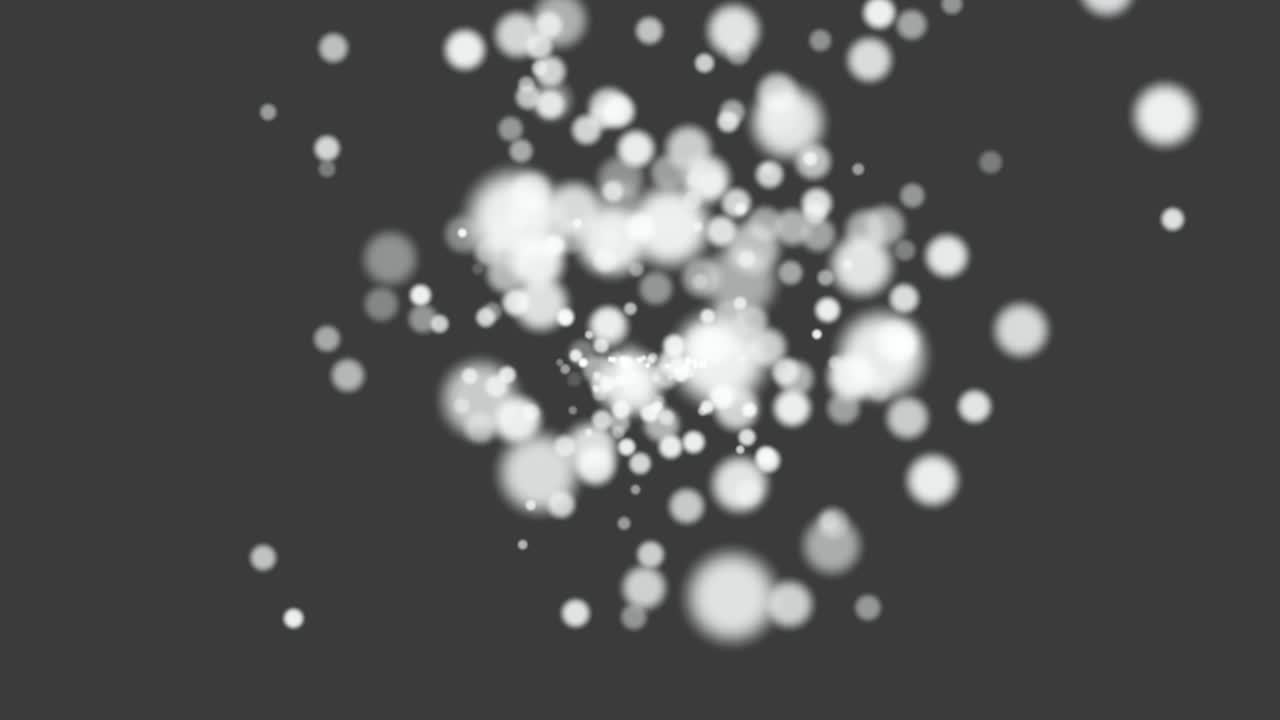 Premium stock video - Fly small white particles and round bokeh on ...