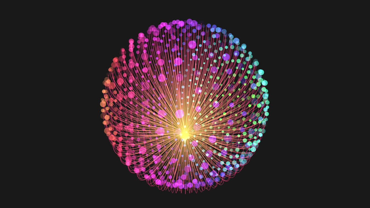 Premium stock video - Rainbow sphere with neon gradient