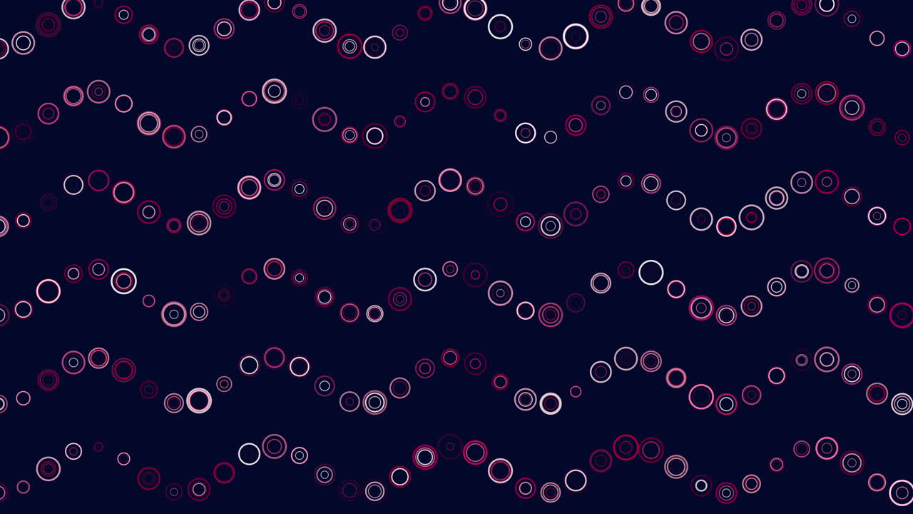 Premium stock video - Rainbow rings and dots pattern with neon gradient