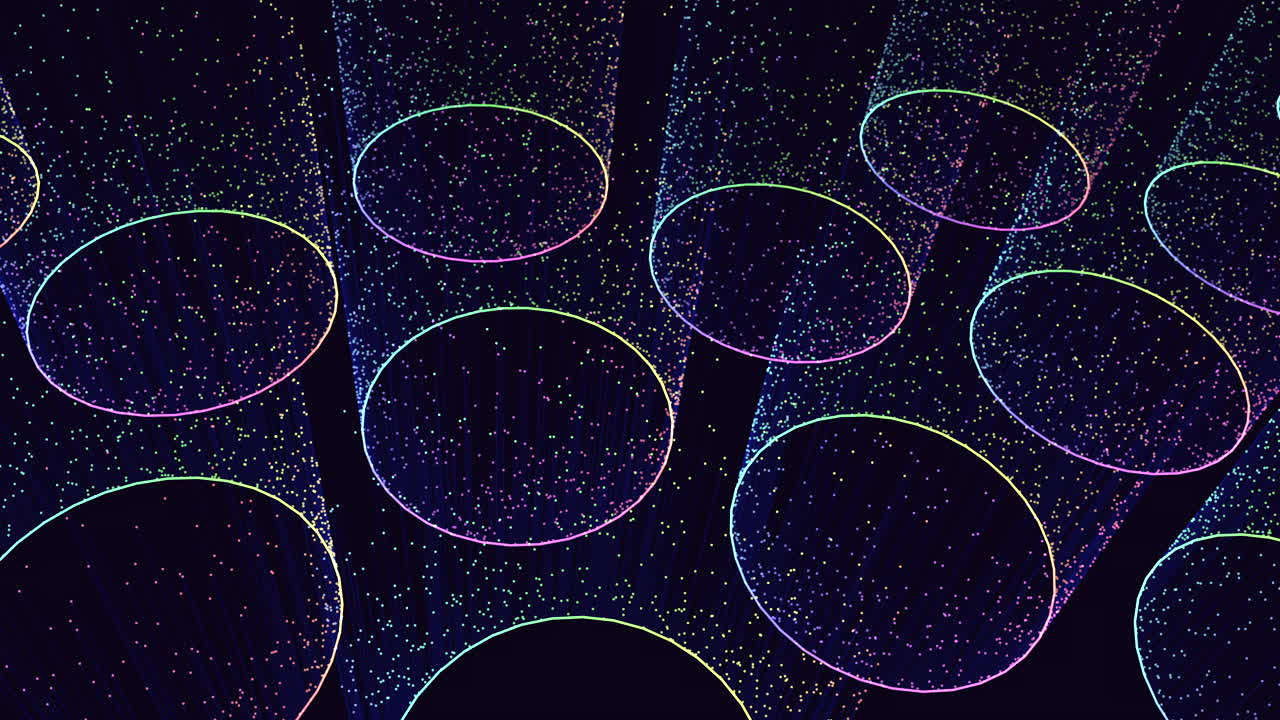 Premium stock video - Rainbow neon circles pattern with small motion ...