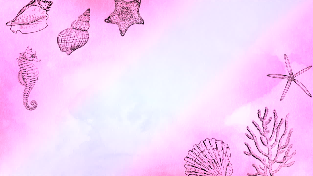 Premium stock video - Sea animals on pink beach