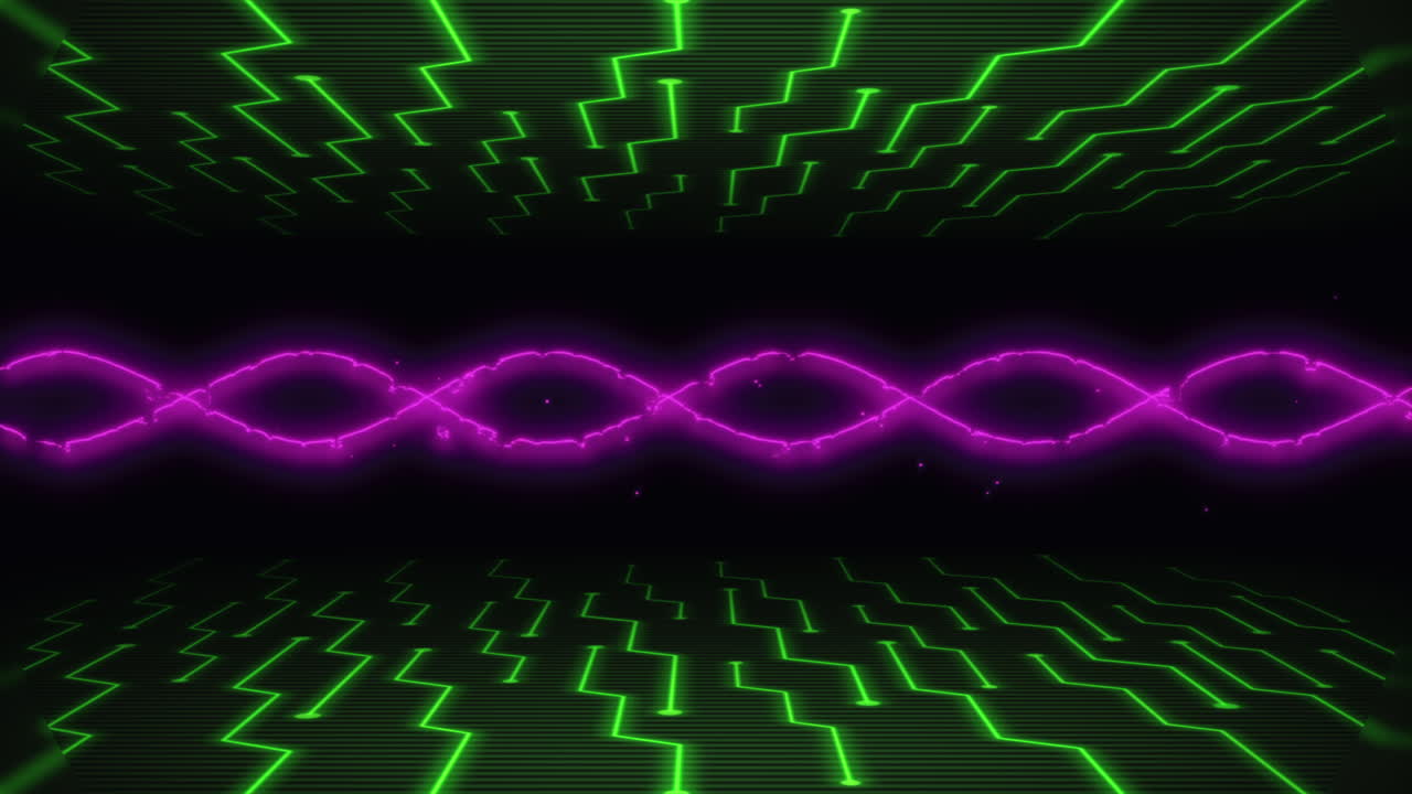 Premium stock video - Digital screen with waves and hud elements