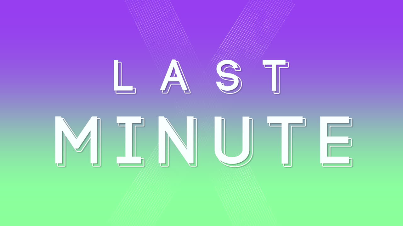 Premium stock video - Last minute on purple and green gradient