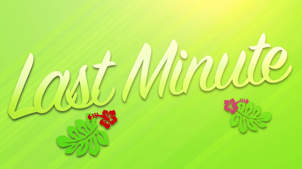 Premium stock video - Last minute with flowers on green gradient texture