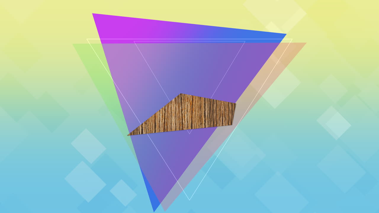 Premium stock video - Triangles and wood on gradient texture
