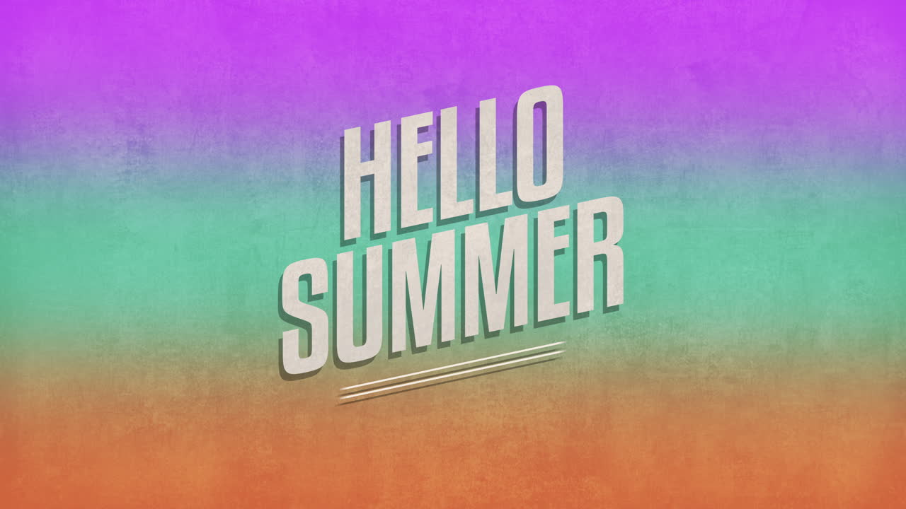 Premium stock video - Hello summer on colorful grunge texture