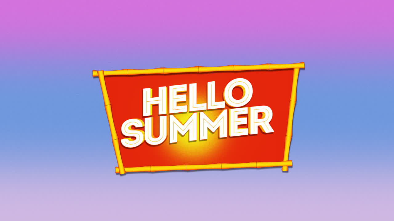 Premium stock video - Hello summer on red frame