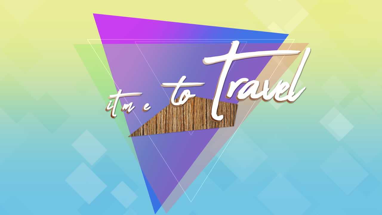 Premium stock video - Time to travel with triangles on gradient texture